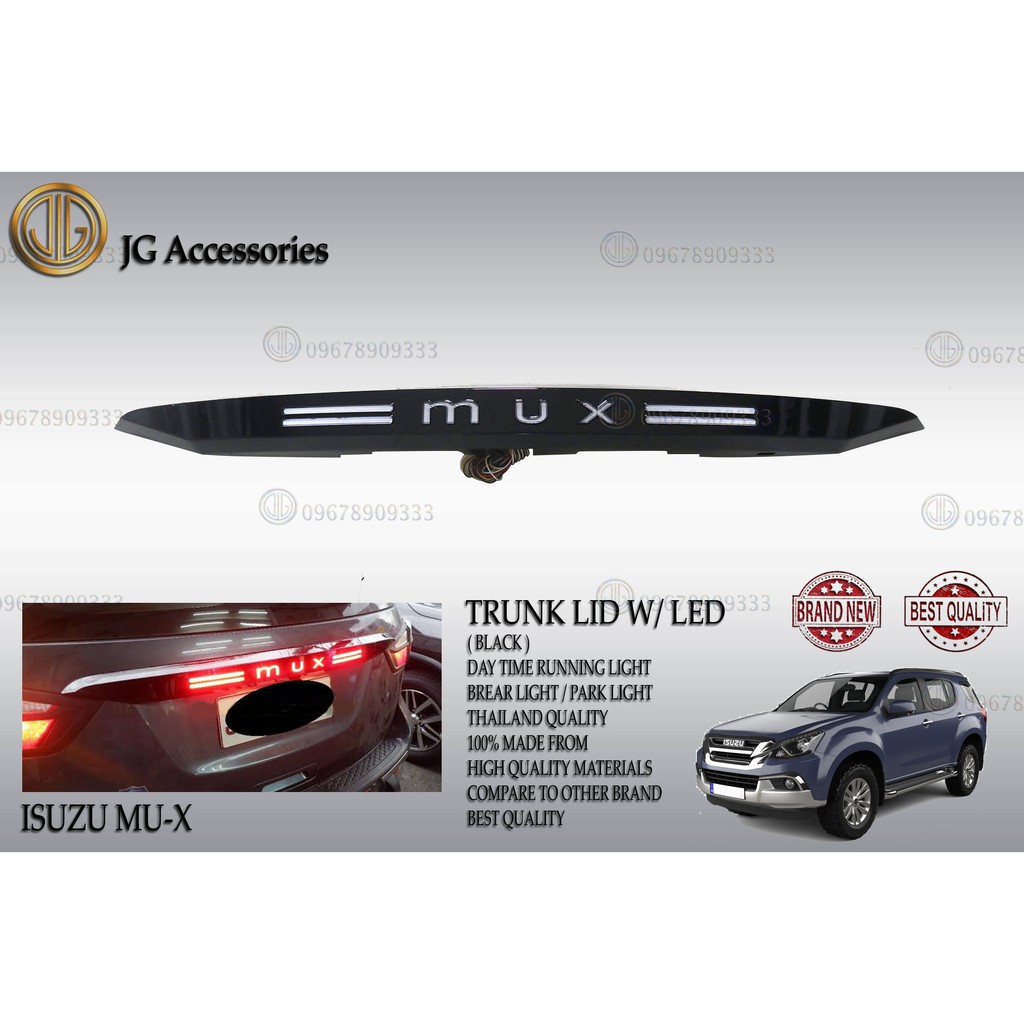 ISUZU MUX/ MU X 2014 - 2020 TRUNK LID COVER WITH LED LIGHT 2 WAY WHITE & RED / BLACK THAILAND ...