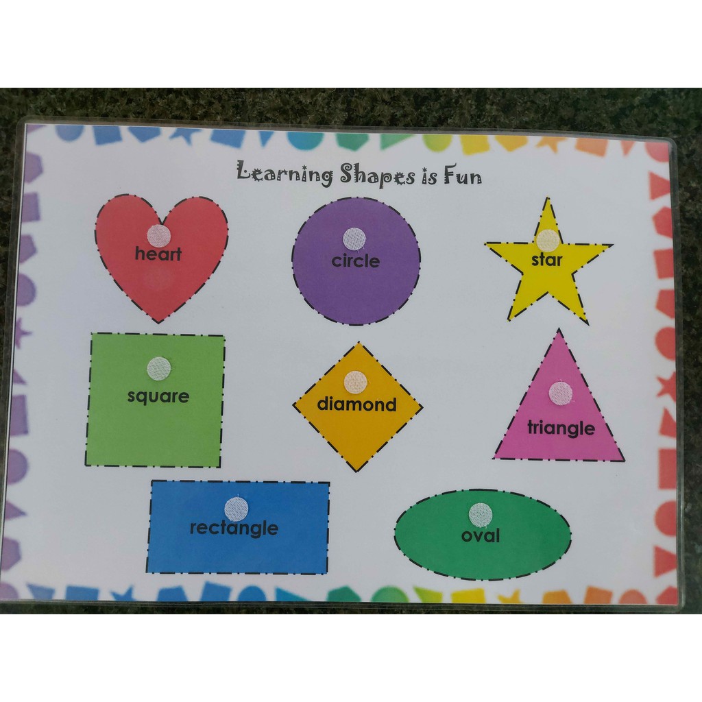 Laminated Shapes Velcro Matching Sorting Activity (back to back) 250 ...