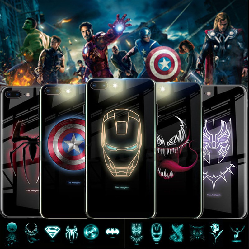Marvel Illuminate Glass Cover for iphone 7 8 Plus XR 11 12 13 14 15 16 ...