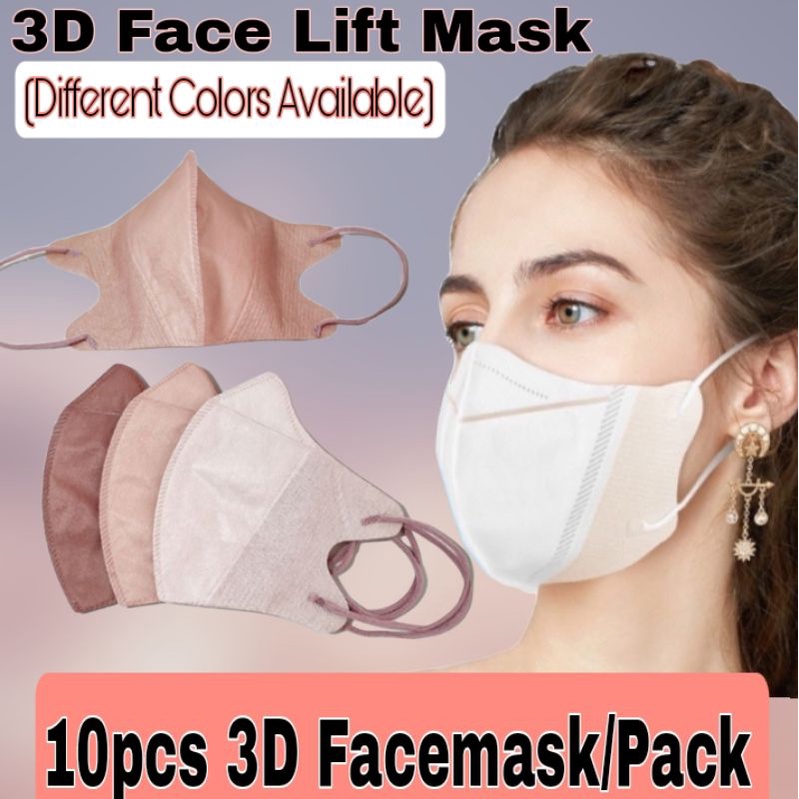 3D Facemask 10pcs Per Pack (Breathable/High Filtration/Stylish/Face ...