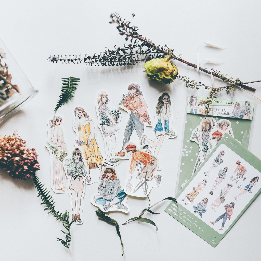 Bon Bon Stickers - Girls with Flowers Sticker Pack | Shopee Philippines
