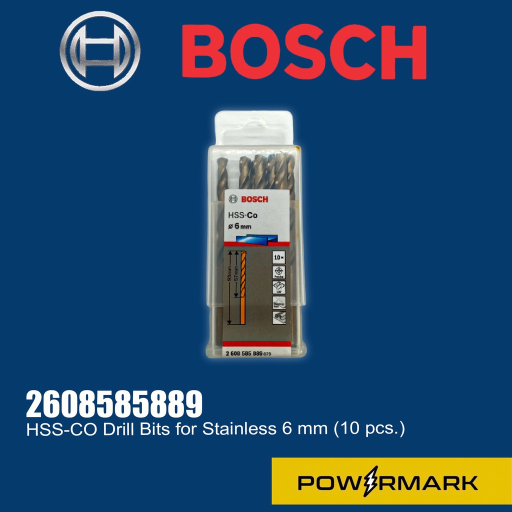 Bosch 2608585889 HSS-Co Stainless Drill Bit, 6mm (10 pcs) | Shopee ...
