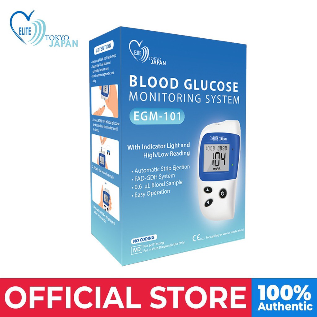 Indoplas Elite EGM101 Blood Glucose Meter Glucometer Monitoring System ...