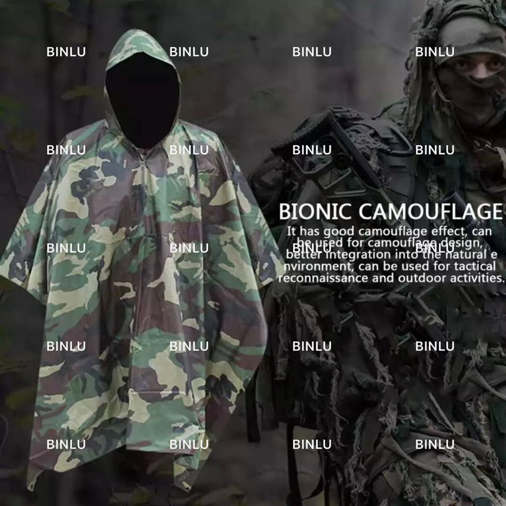 Camouflage raincoat for men poncho raincoat heavy duty rain coat ...