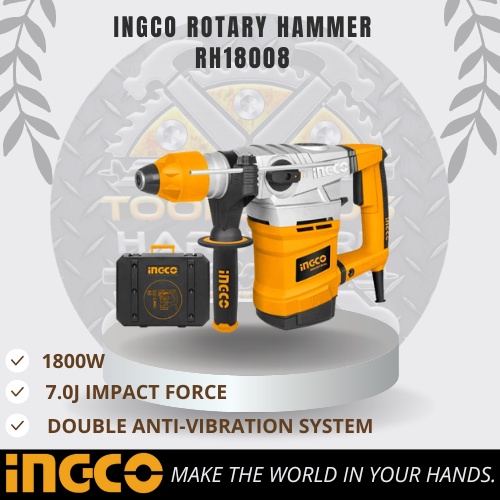 INGCO Rotary Hammer 1800W RH18008 With Free Measuring tape BN-PT BIÑAN ...