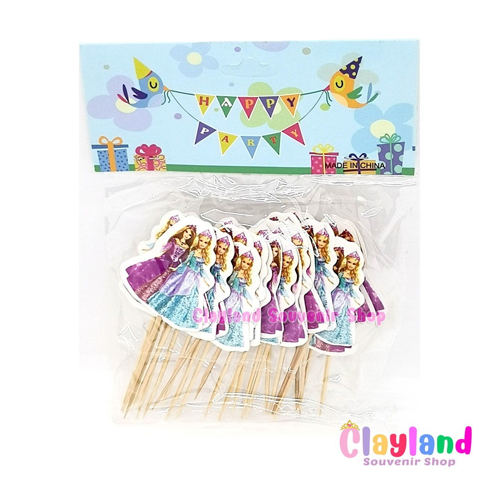 Barbie Toothpick Cupcake Topper Party Needs clayland souvenir | Shopee ...