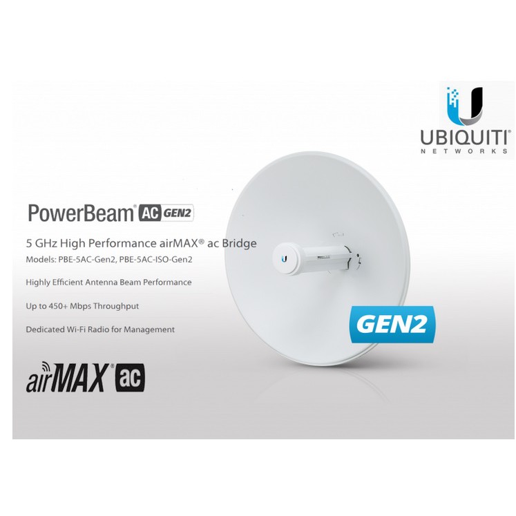 Ubiquiti (PBE 5AC GEN) PowerBeam 5AC GEN2 AC, 5 Ghz, Bridge | Shopee ...