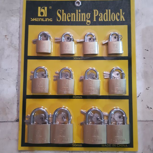 30mm 40mm 50mm Padlock with Keys (12 pcs set) Shenling Pad Locks ...