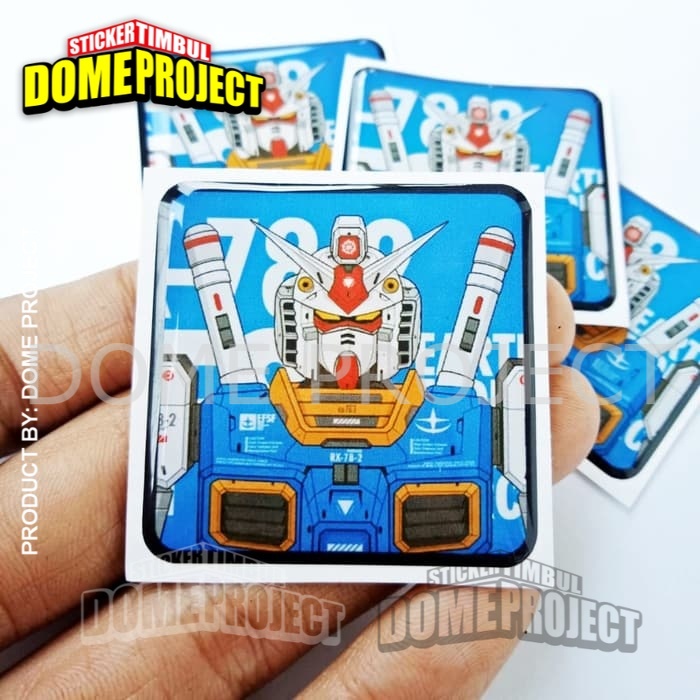 MOTORCYCLE STICKER EMBLEM GUNDAM RX-78 2 FLEXIBLE embossed RESIN ...