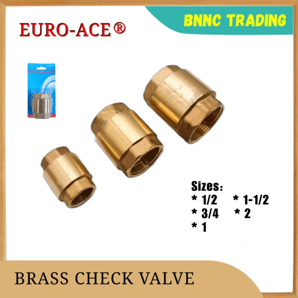 EUROACE BRASS CHECK VALVE 1/2" , 3/4" , 1" (VERTICAL TYPE) | Shopee ...