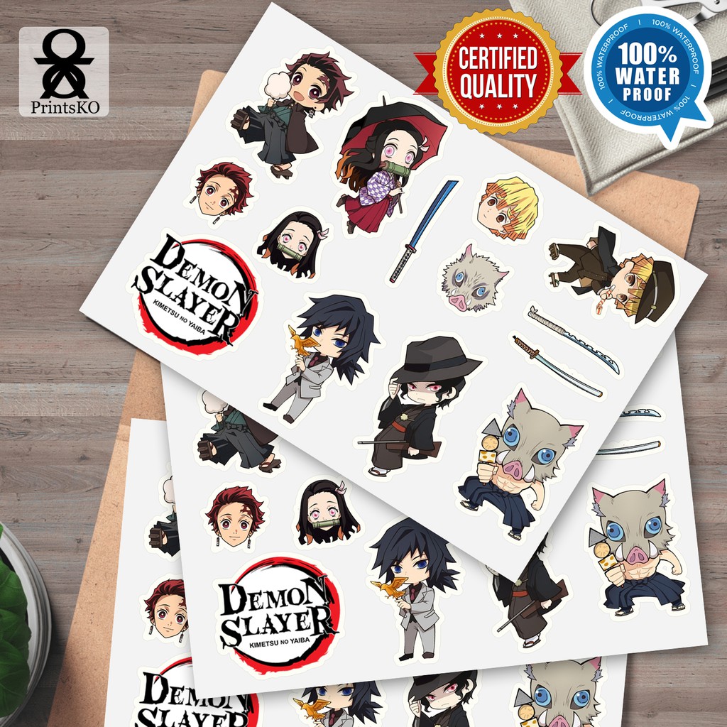 Kimetsu no Yaiba Water Proof Stickers - Kimetsu no Yaiba Characters ...