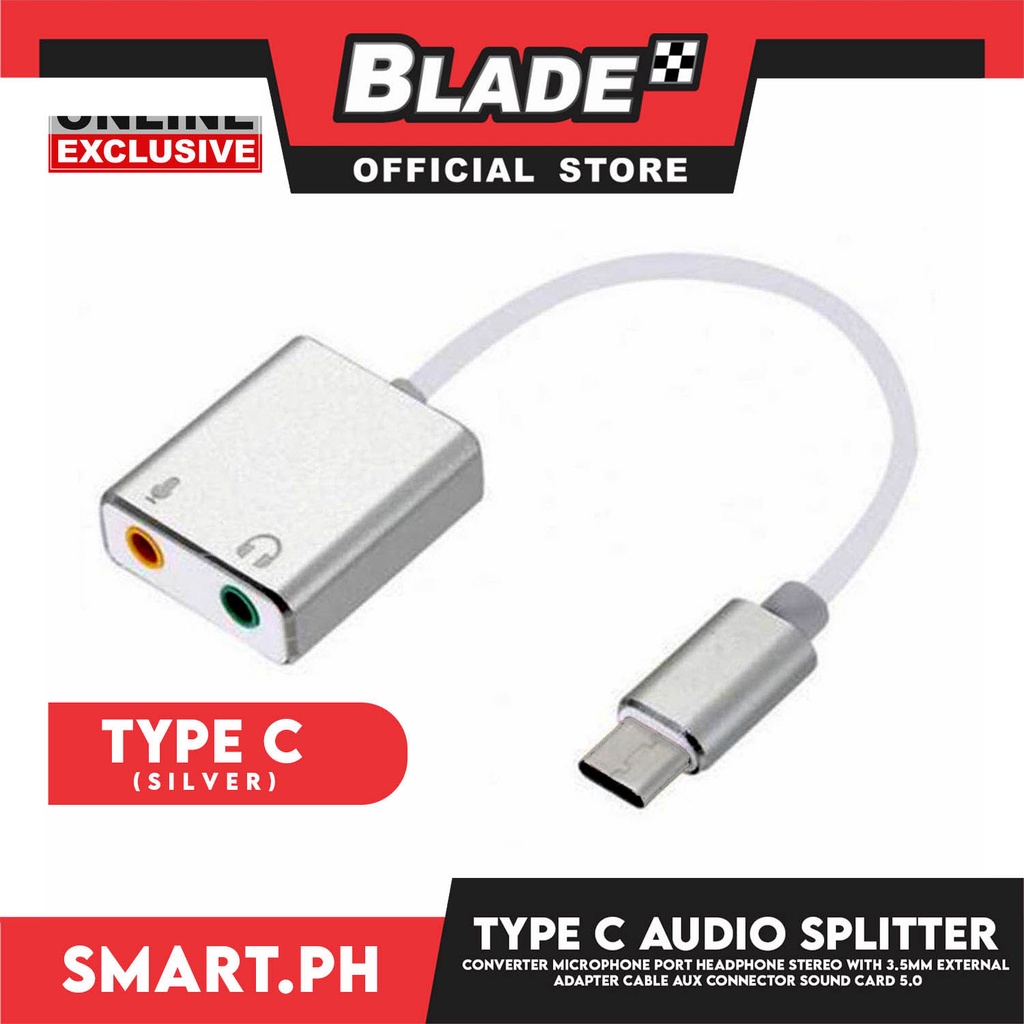 Audio Splitter Earphone Type-C Converter Audio Microphone Port ...