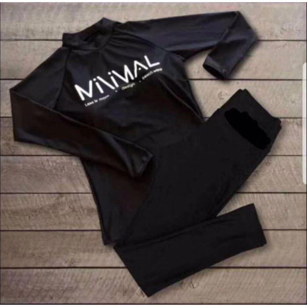 fashion rash guard set for women w/ waterpeproof cyling pant | Shopee ...