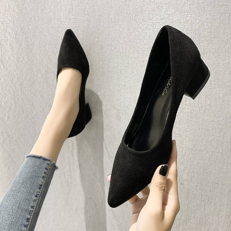 2 inches heels school shoes with heels Block Heels 3CM5 soft leather ...