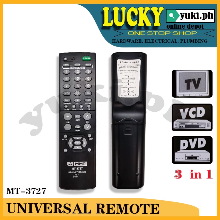 MT3727 MMT 3IN1 UNIVERSAL REMOTE CONTROL ( BLACK ) | Shopee Philippines