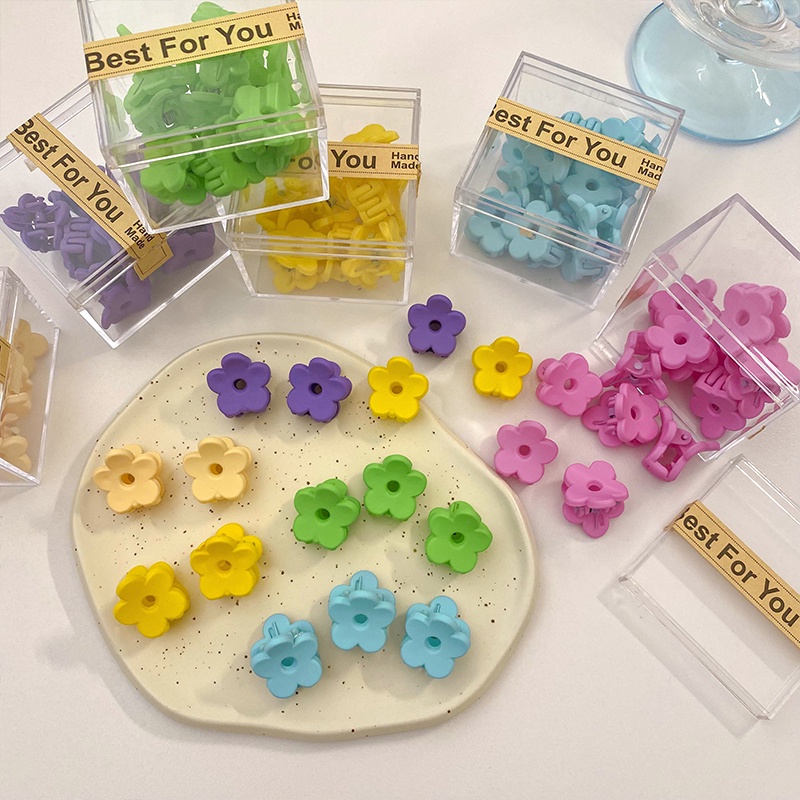 2/6Pcs Mini Cute Candy Color Small Grab Clip Flower Hair Clip Hairpin ...