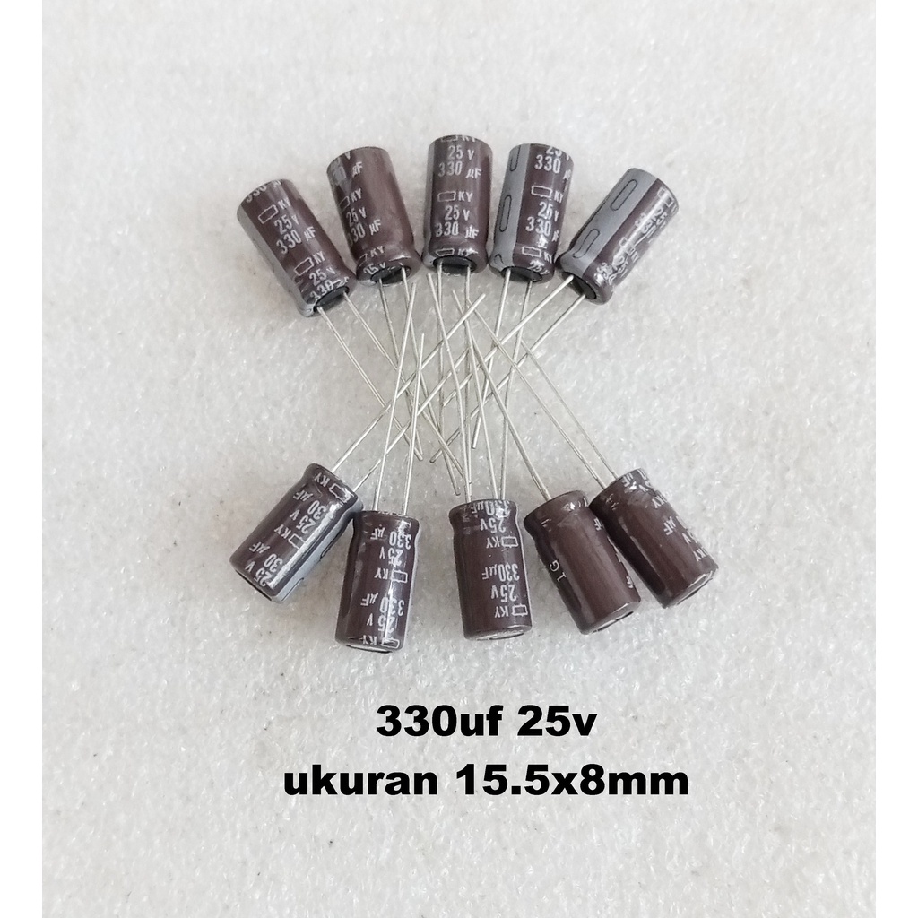 Capacitor Elco 330uf 25v 15.5x8 10pcs | Shopee Philippines