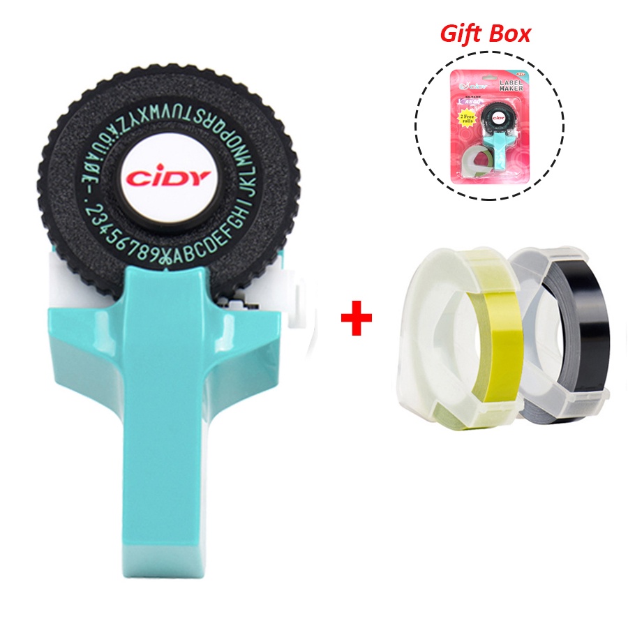 Multicolor CIDY Label Maker with FREE 2 TAPES (9mm x 3mtrs) Manual ...