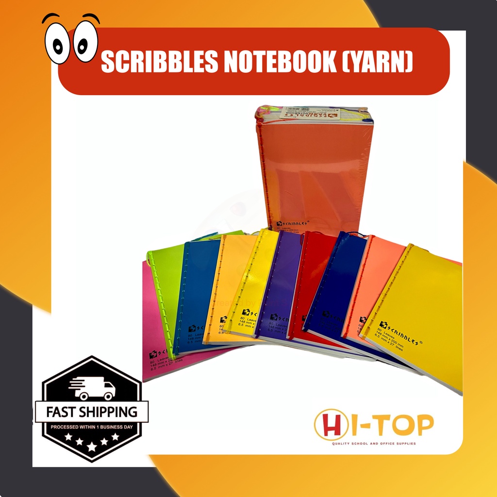 Scribbles Notebook With Yarn l Sold by 1 ream (10 pcs) l 80 leaves l ...