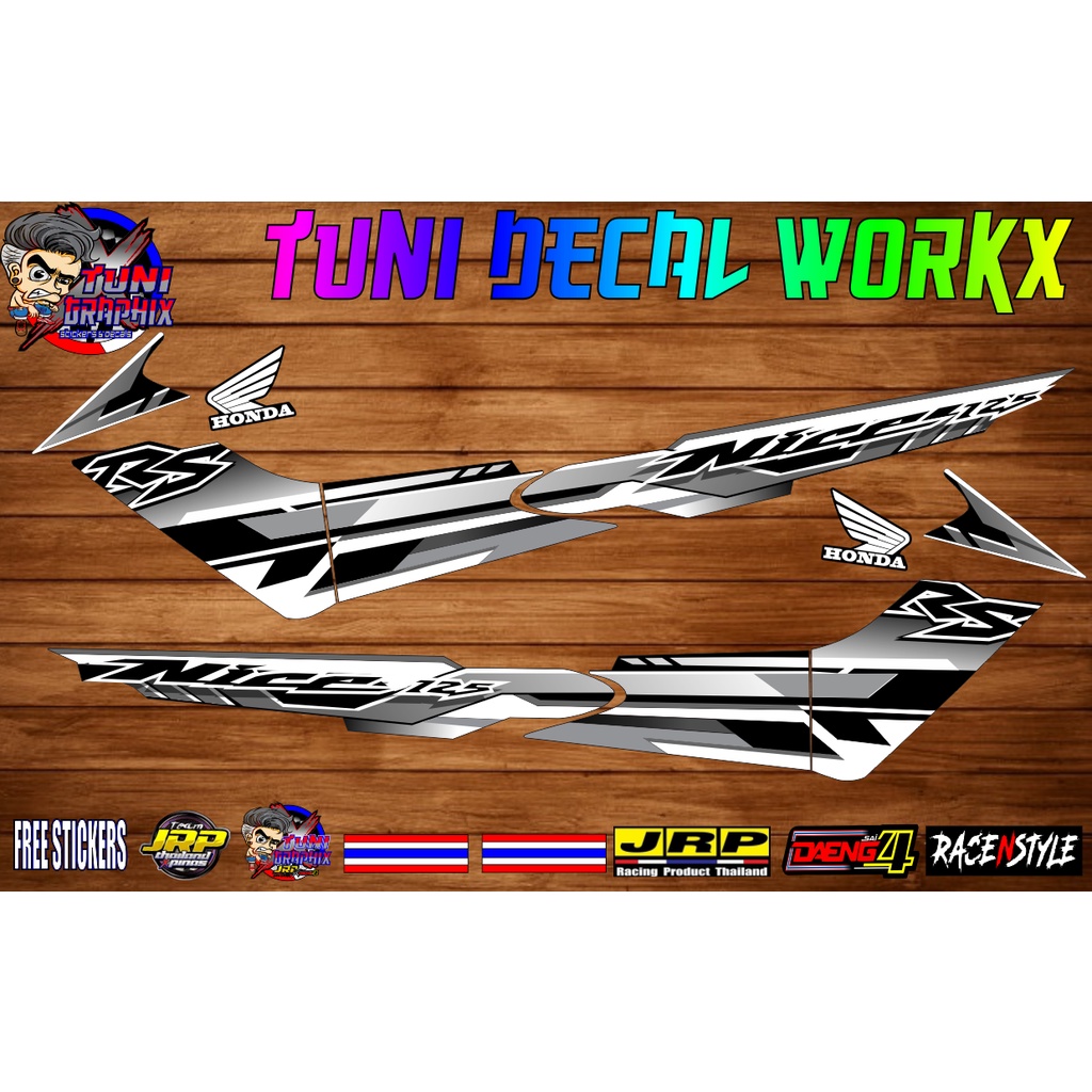 Nice 125/Rs 125 Decal Custom Color WHITE (Thai Design) w/ freebies ...