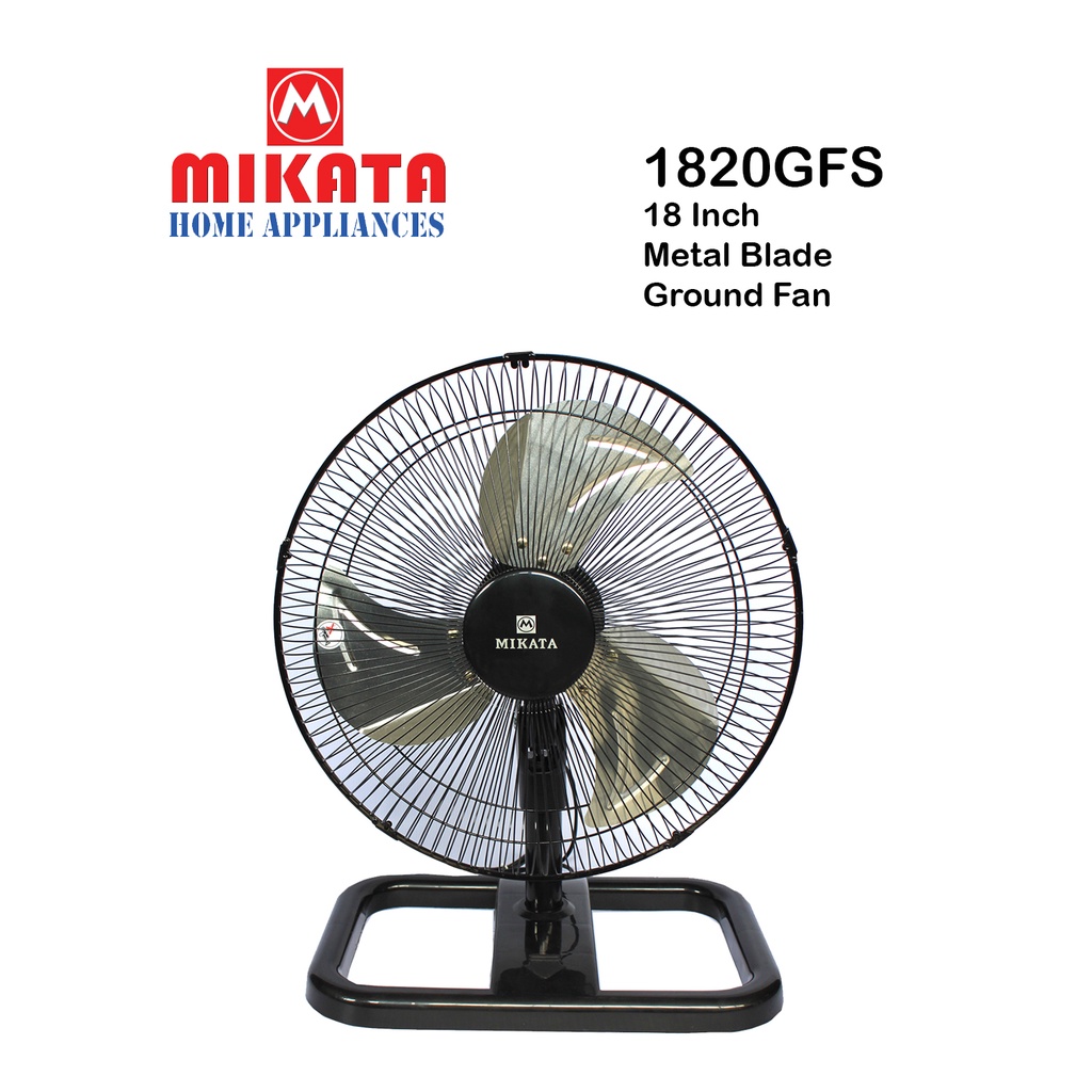 Mikata Industrial Ground Fan 18 inches 3 Blade Metal Blades 1820 GFS ...