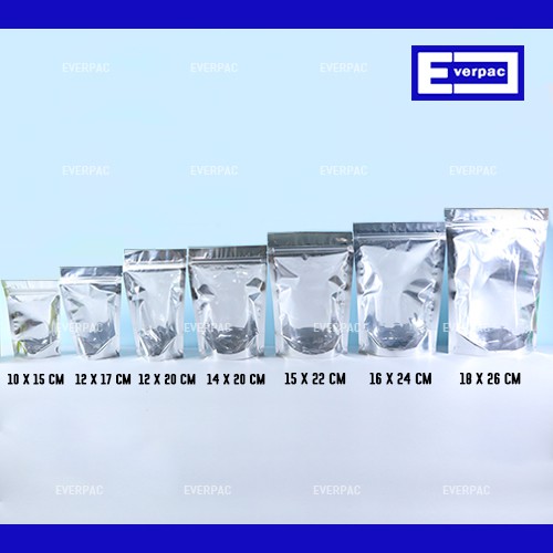 Stand up Zip Pouch with window Resealable (Half clear-Half silver) 100pcs/50pcs | Shopee Philippines