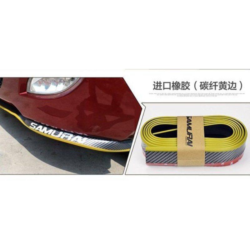 3M Samurai Carbon Fiber BLACK w/ YELLOW Car Front Bumper Lip Protector ...