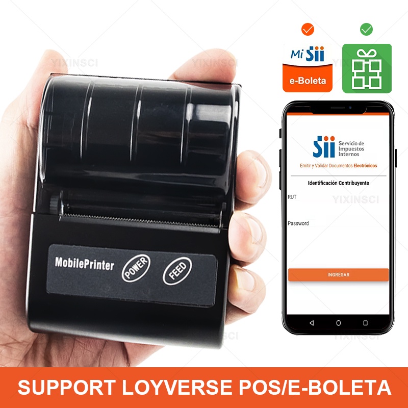 Mini DC5V 2A Blue Bluetooth Thermal Receipt Printer USB Bill Invoice ...