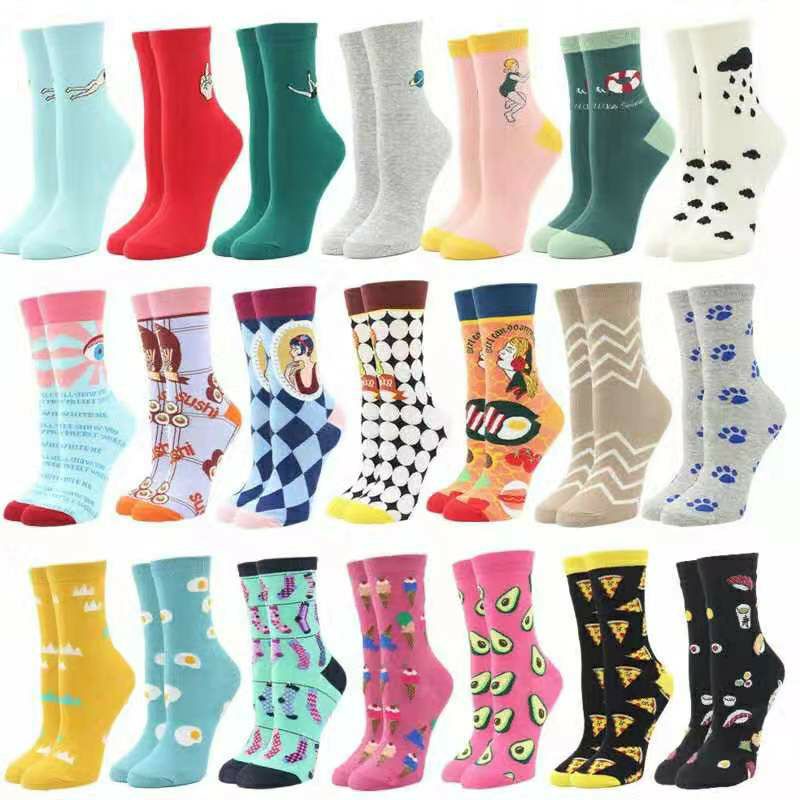 Women Socks Cartoon Animal Cute Printing Kawaii Calcetines Haraujuku ...