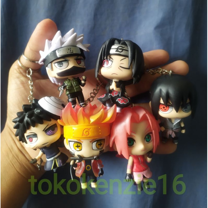 Naruto Kakashi sasuke sakura obito Itachi chibi action figure Key Chain ...