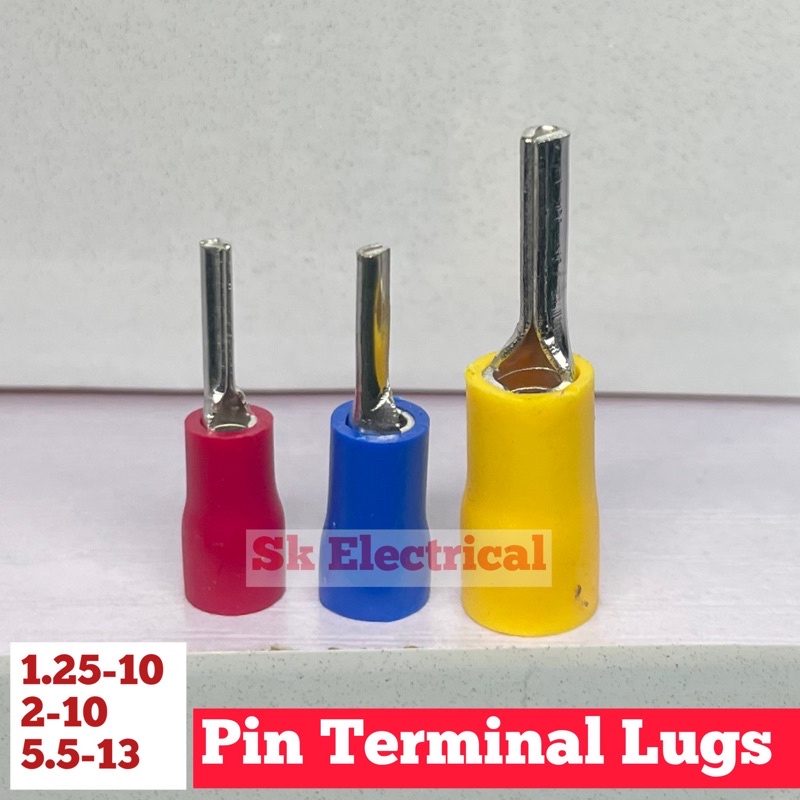100 Pcs PIN TERMINAL LUGS | 1.25 | 2.0 | 5.5 | SK | Shopee Philippines