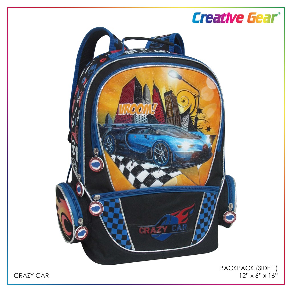 Crazy Car Kids School Bag Backpack For Boys Creative Gear (BP ...