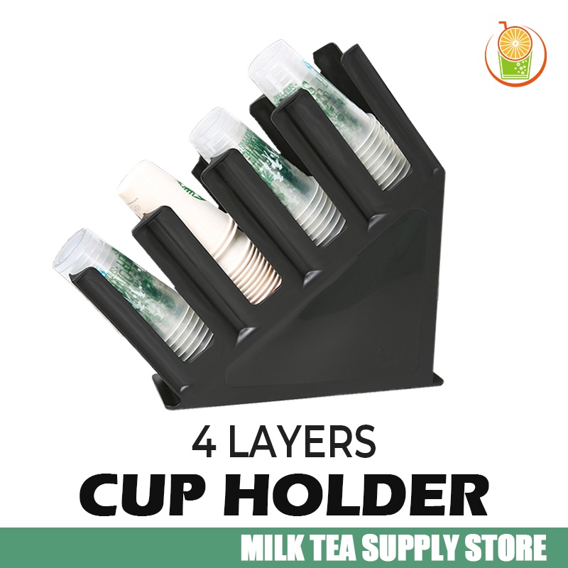 Cup Holder 4 Layers Cup Stand Milk Tea Cup Holder Cup Rack Plastic Cup ...