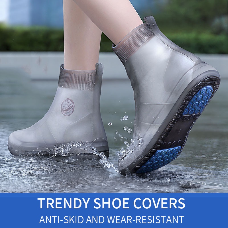Rain Boot Cover Men Women Rainy Day Waterproof Anti-Slip Thick Wear ...