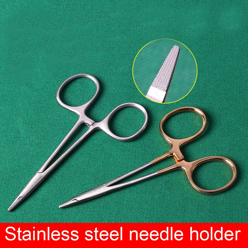 Health Stainless steel needle holder needle clamp double eyelid needle ...