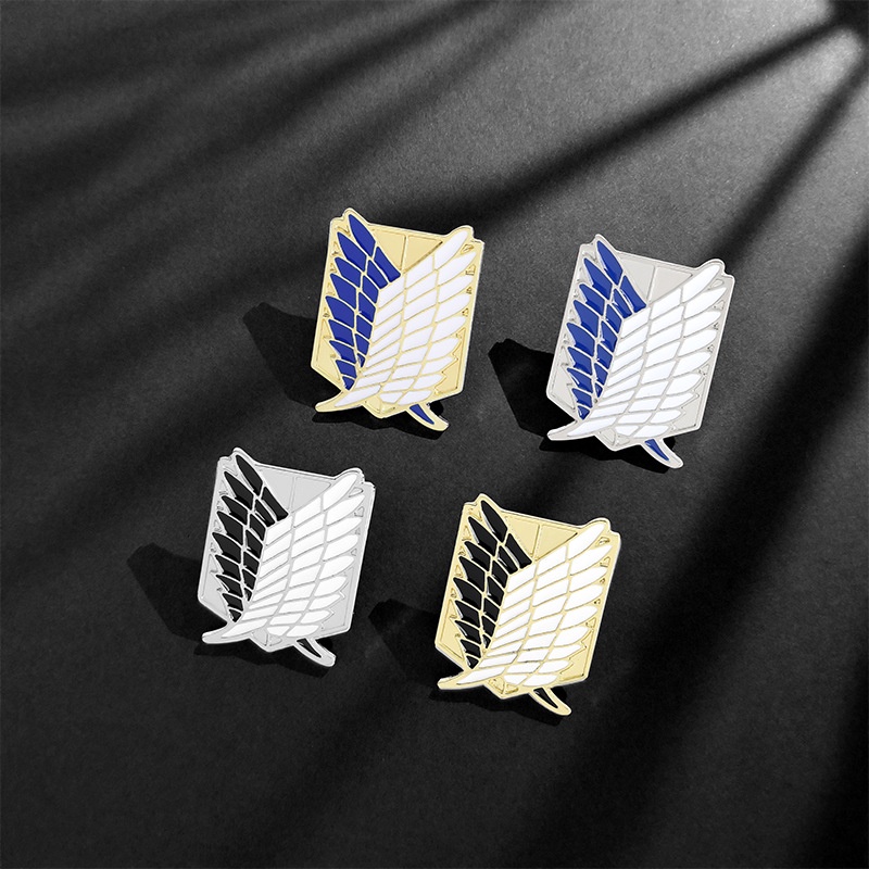 4 Styles Survey Corps Lapel Brooch Anime Attack on Titan Wings of ...