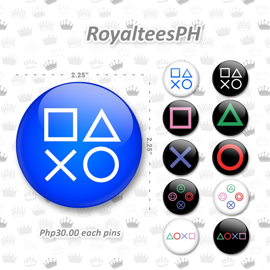 Playstation buttons fan-made button pins | Shopee Philippines