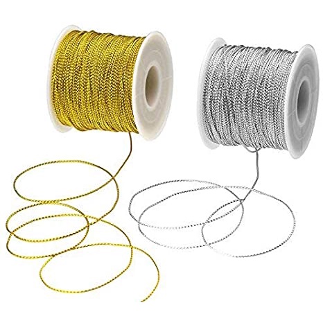 Metallic Gold Silver Cord / Article String for gift tag Hang Tags Rope ...