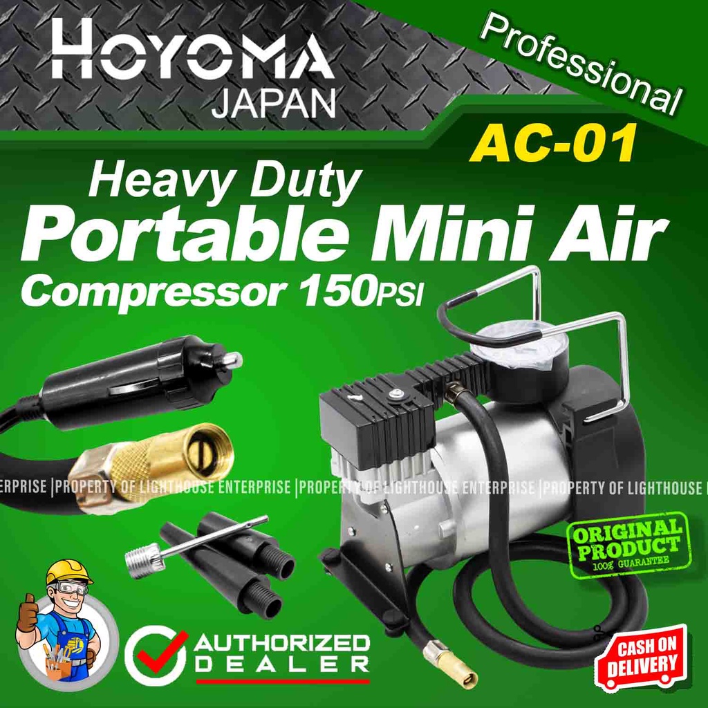 HOYOMA Japan 12V 150psi Mini Air Compressor/Portable Auto Air ...
