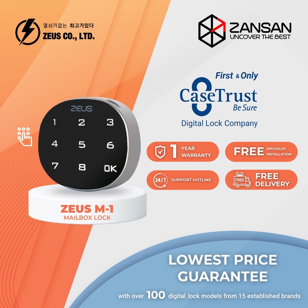 SG Ready Stock Zeus M-1 Digital Mailbox Lock | Passcode access | 8 ...