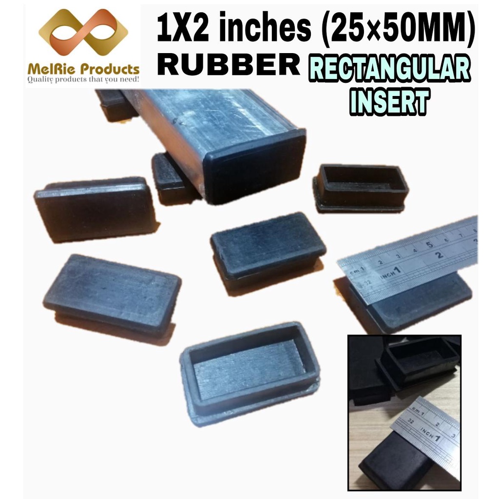 1x2 inches (25x 50MM) RECTANGULAR INSERT HEAVY DUTY Tubular Rubber ...
