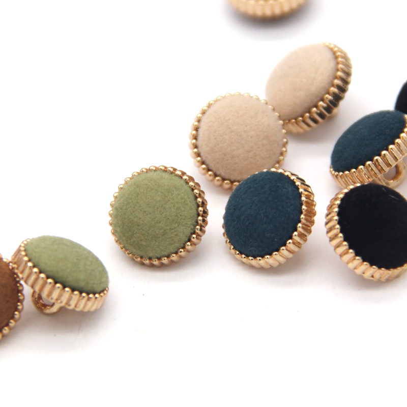 10Pcs/set 13mm Tweed Fabric Covered Metal Shank Buttons For Clothes ...