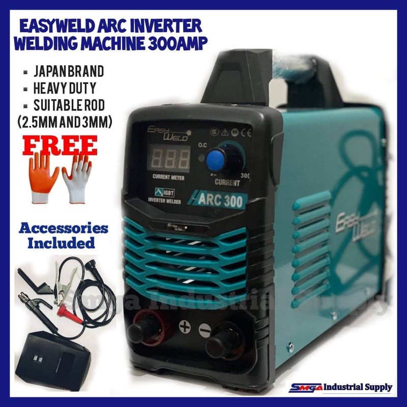 EASYWELD ARC INVERTER WELDING MACHINE 300 AMPERE FREE gloves | Shopee ...