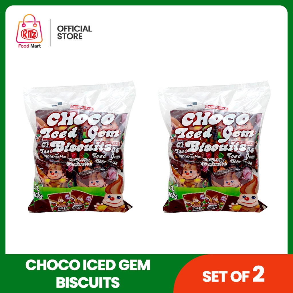 Khong Guan Choco Iced Gem Biscuits - Set of 2 (24 packs) | Shopee ...