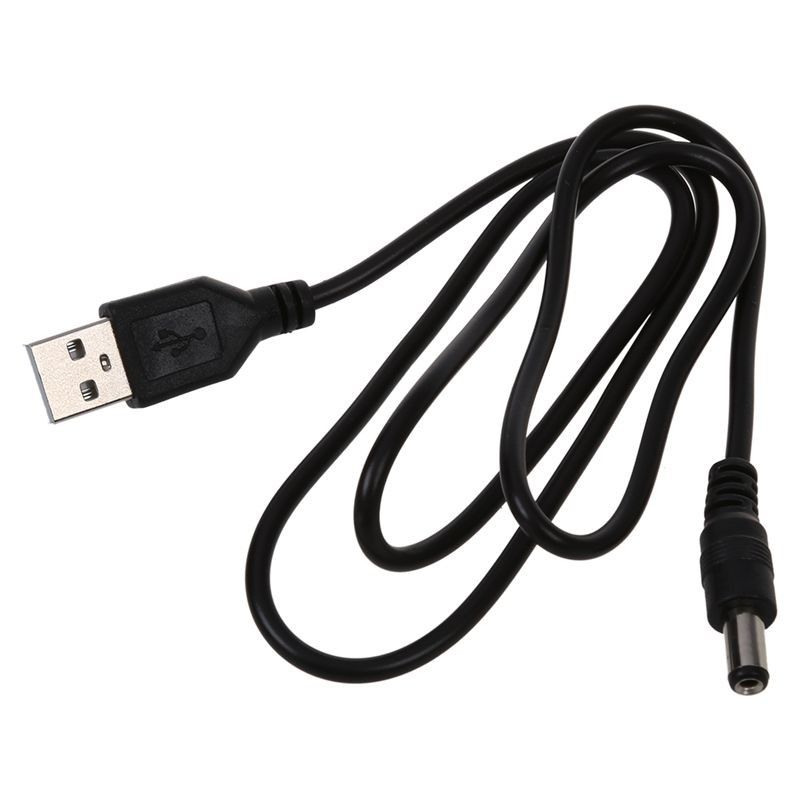 USB Cable 5.5mm / 2.1mm 5V DC Barrel Jack Power Cable (Black, 102cm ...
