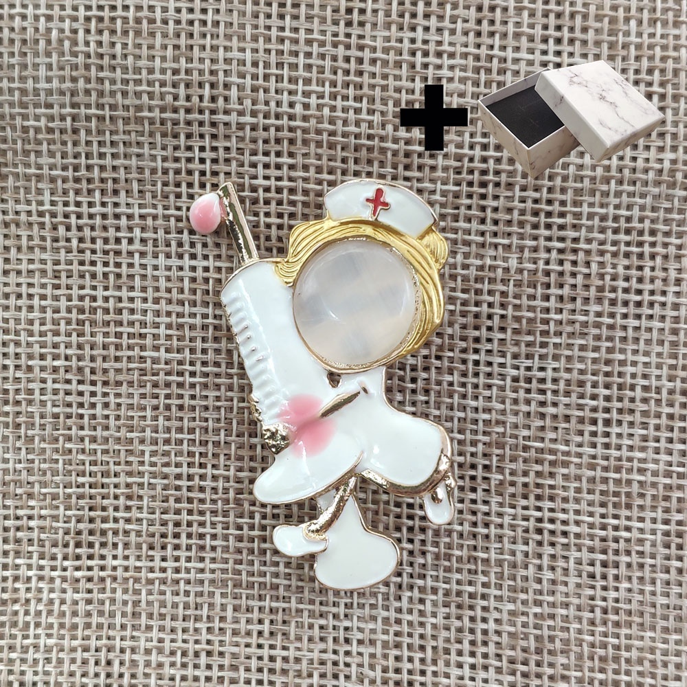 Faceless nurse doctor cat's eye stethoscope syringe Angel white pearl ...