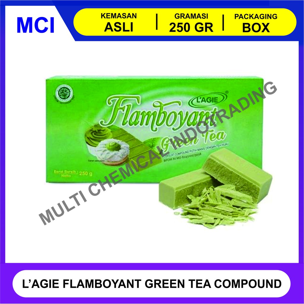 Lagie FLAMBOYANT GREEN TEA 250 GR/Chocolate Bar COMPOUND | Shopee ...
