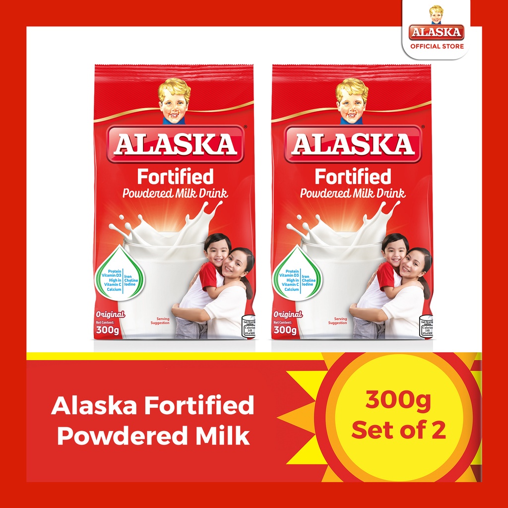 Alaska Fortified Powdered Milk Drink 300g | Set of 2 (Free Gift ...
