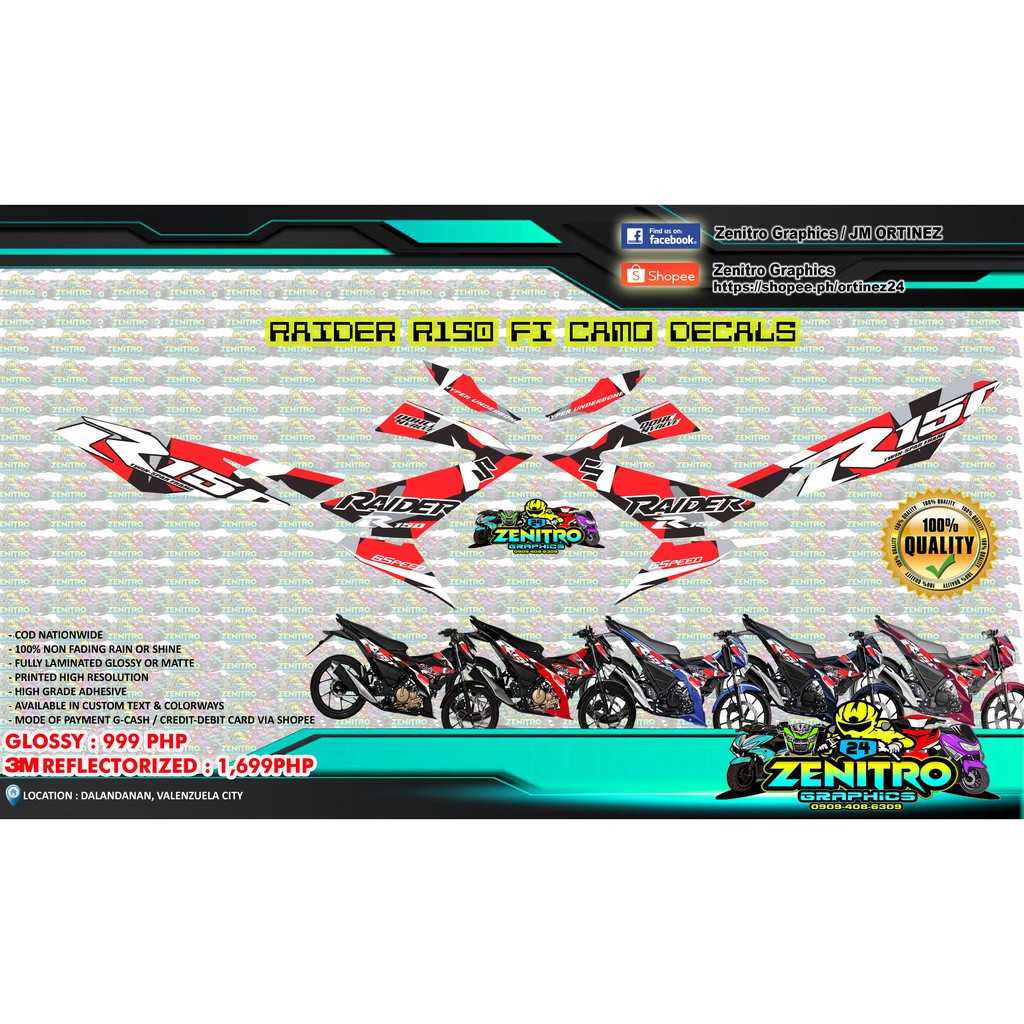 RAIDER R150 FI CAMO DECALS | Shopee Philippines