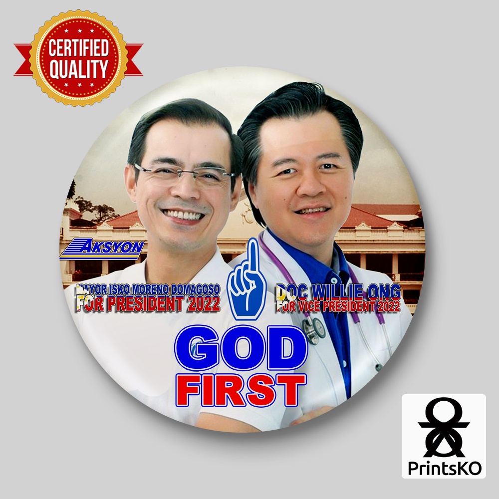 Isko Doc Willie 2022 Badge or Button Pin - Isko Moreno Willie Ong ...
